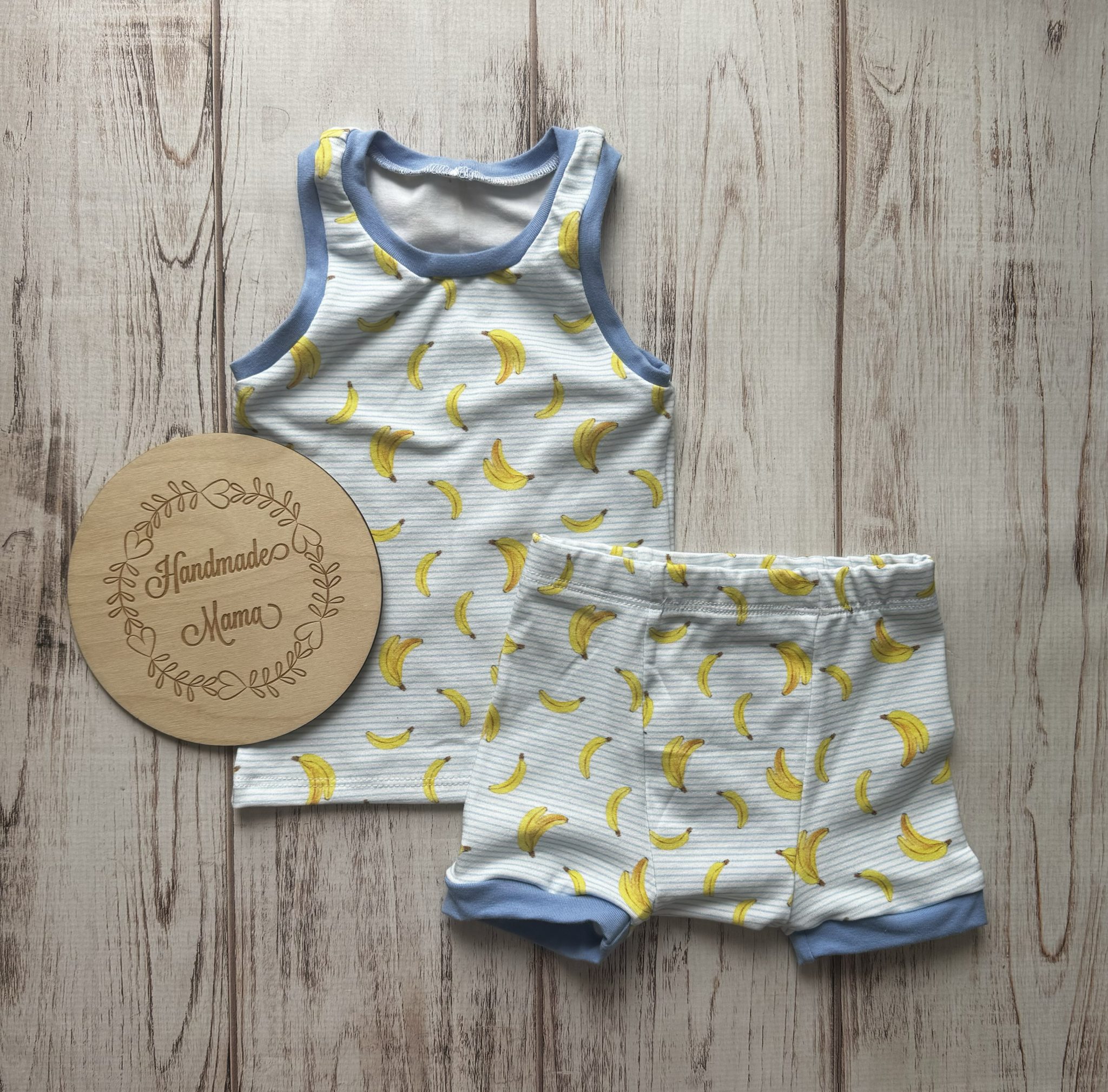 Bananas PJ Summer Set - Handmade Mama